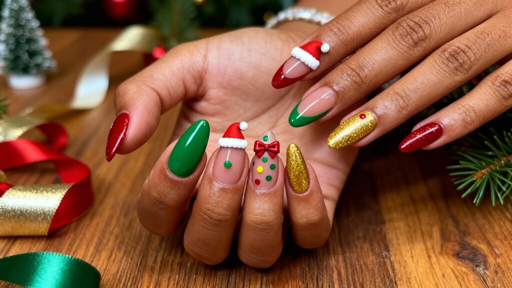 8 ideias de nail art natalinas incríveis para seu visual de Natal ...
